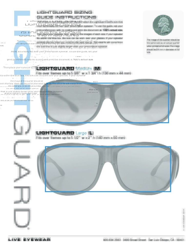 Fitovers Size Finder for Cocoons Sunglasses